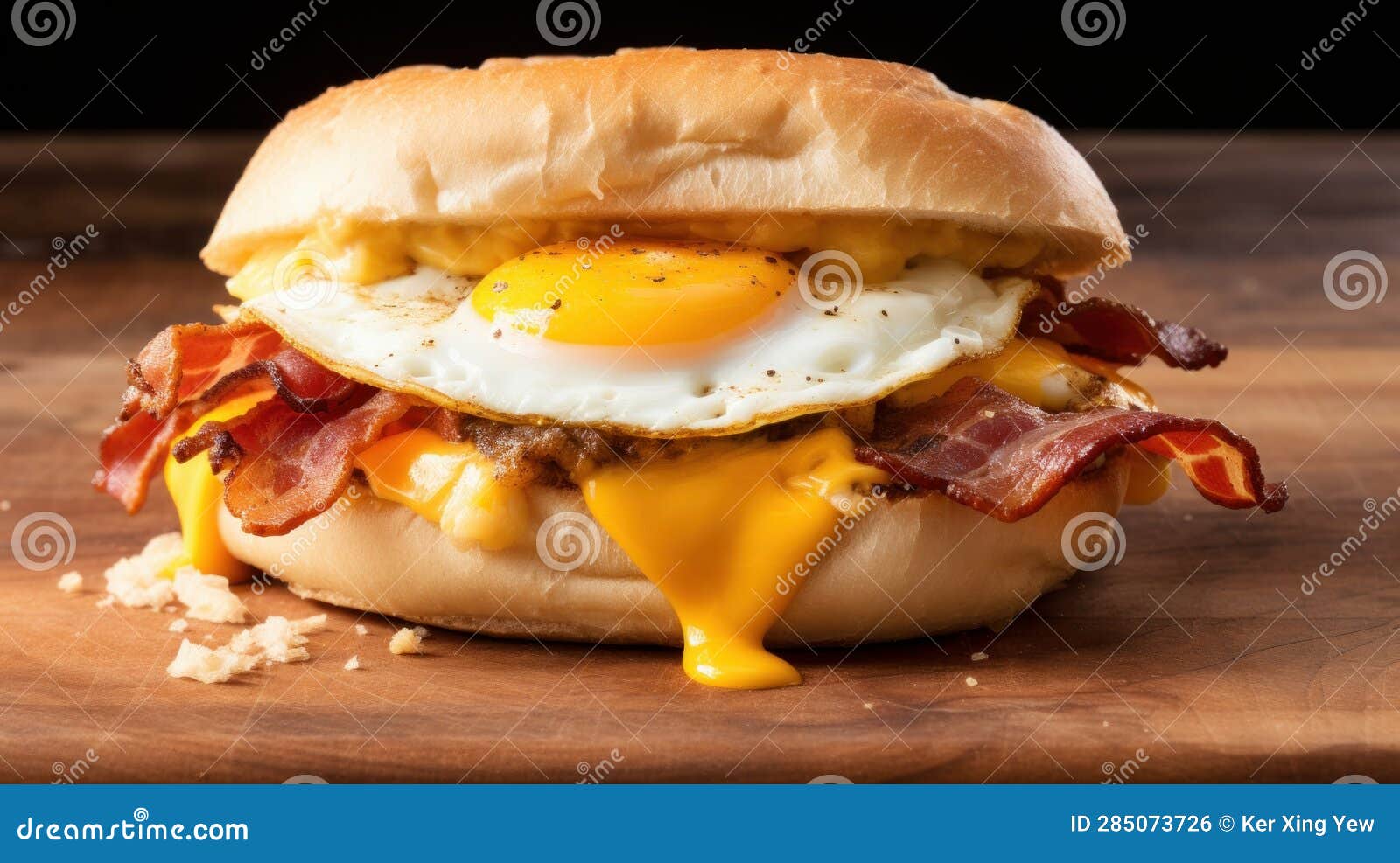 Close-up of a Greasy and Delicious Breakfast Sandwich Stock ...