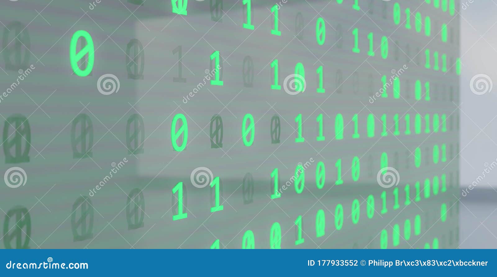 Close Up of Green Binary Code on Transparent Display 3d Render ...