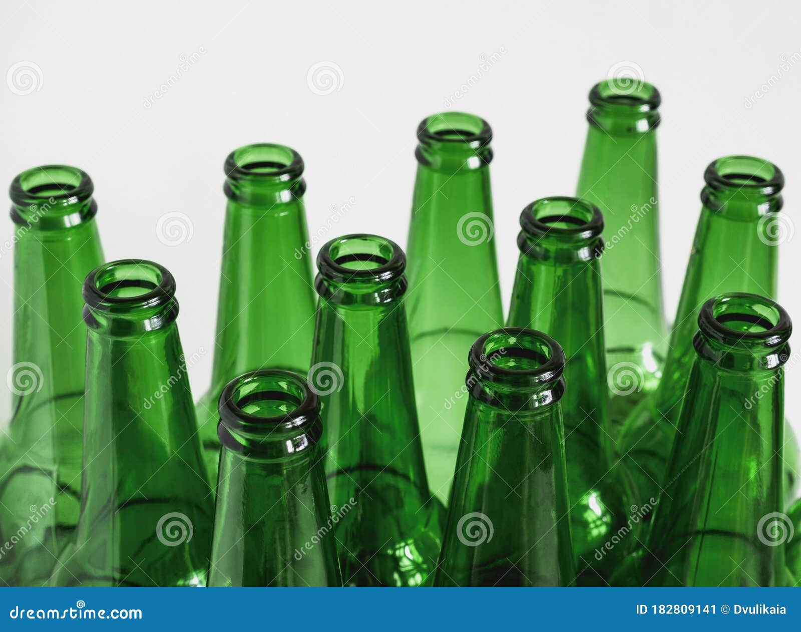 Green Empty Beer Bottles on a White Background Stock Image - Image of ...