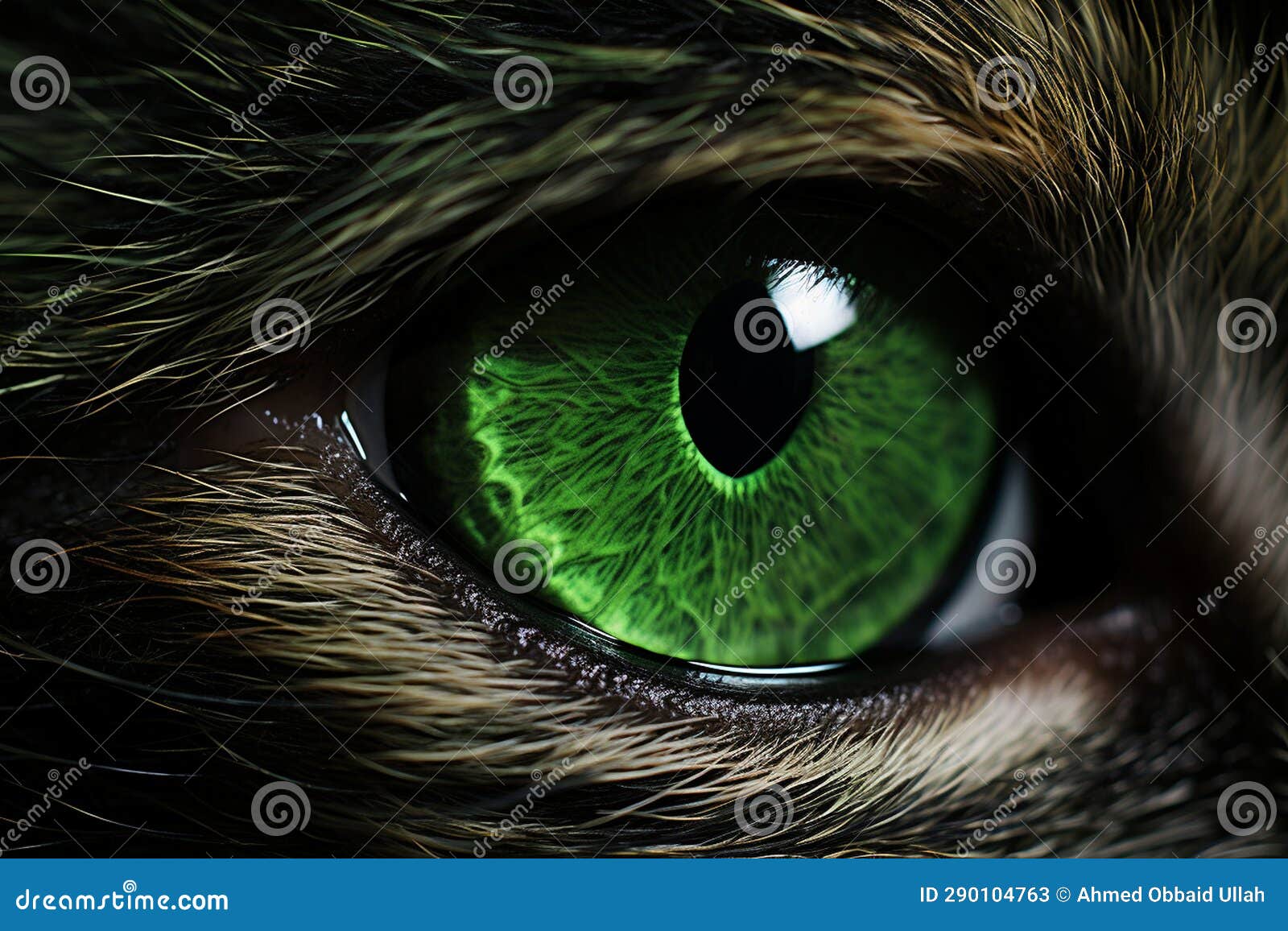 Close-Up of a Green Evil Cat S Eyes. Generative by Ai Stock Image ...
