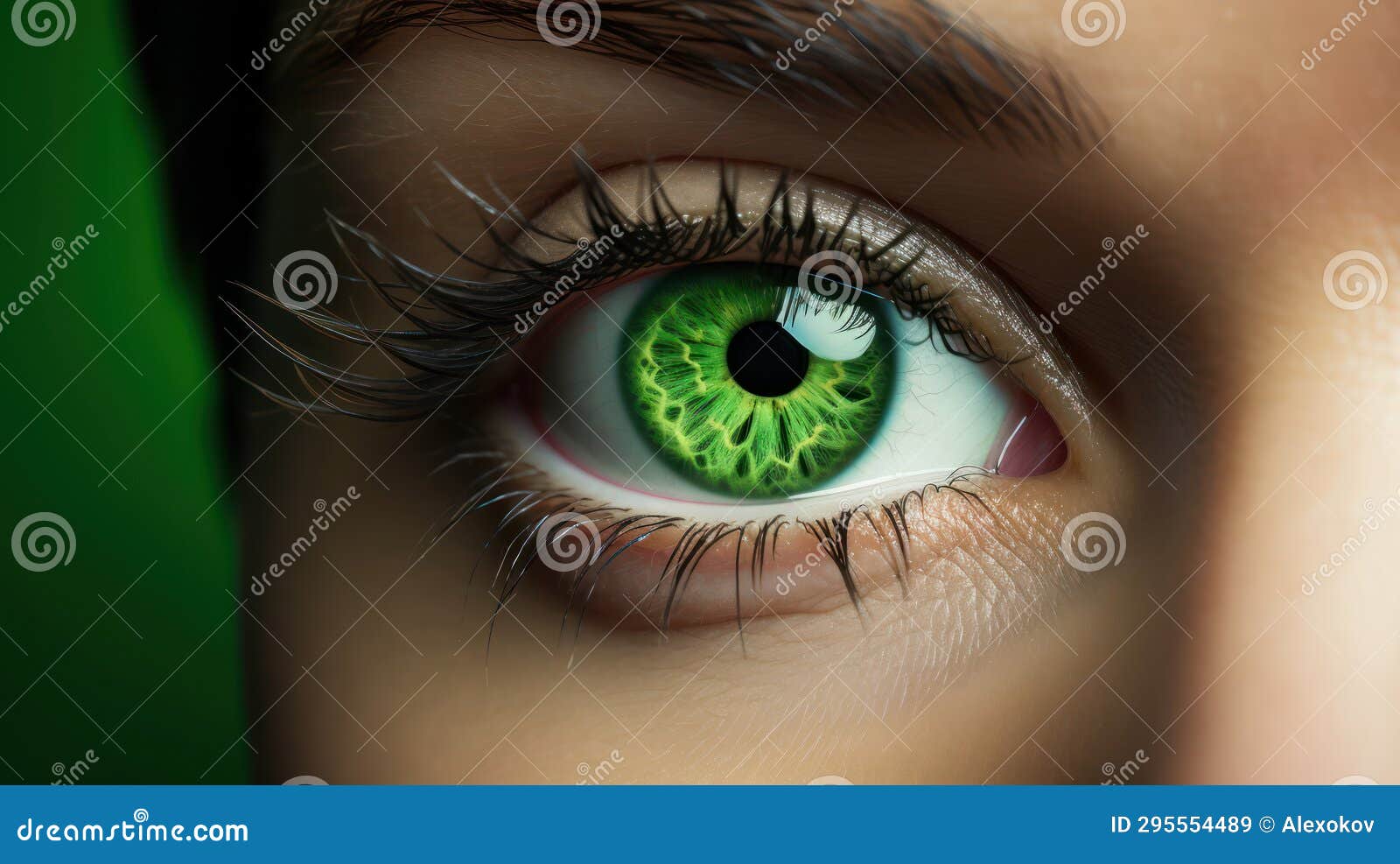 Close Up of Green Human Eye. Green Eye Stock Illustration ...
