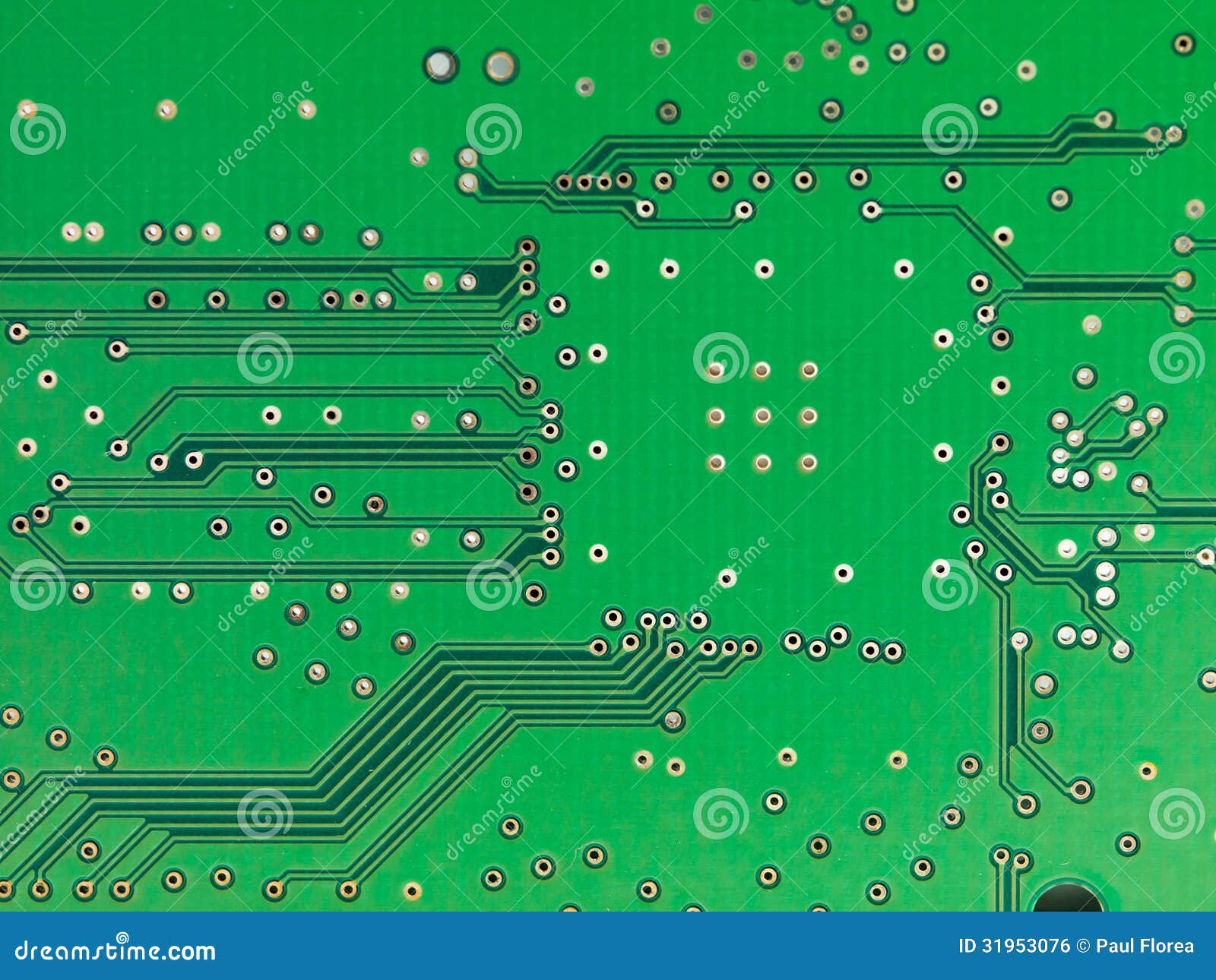 A Close-up of a Green Microprocessor Stock Photo - Image of hard ...