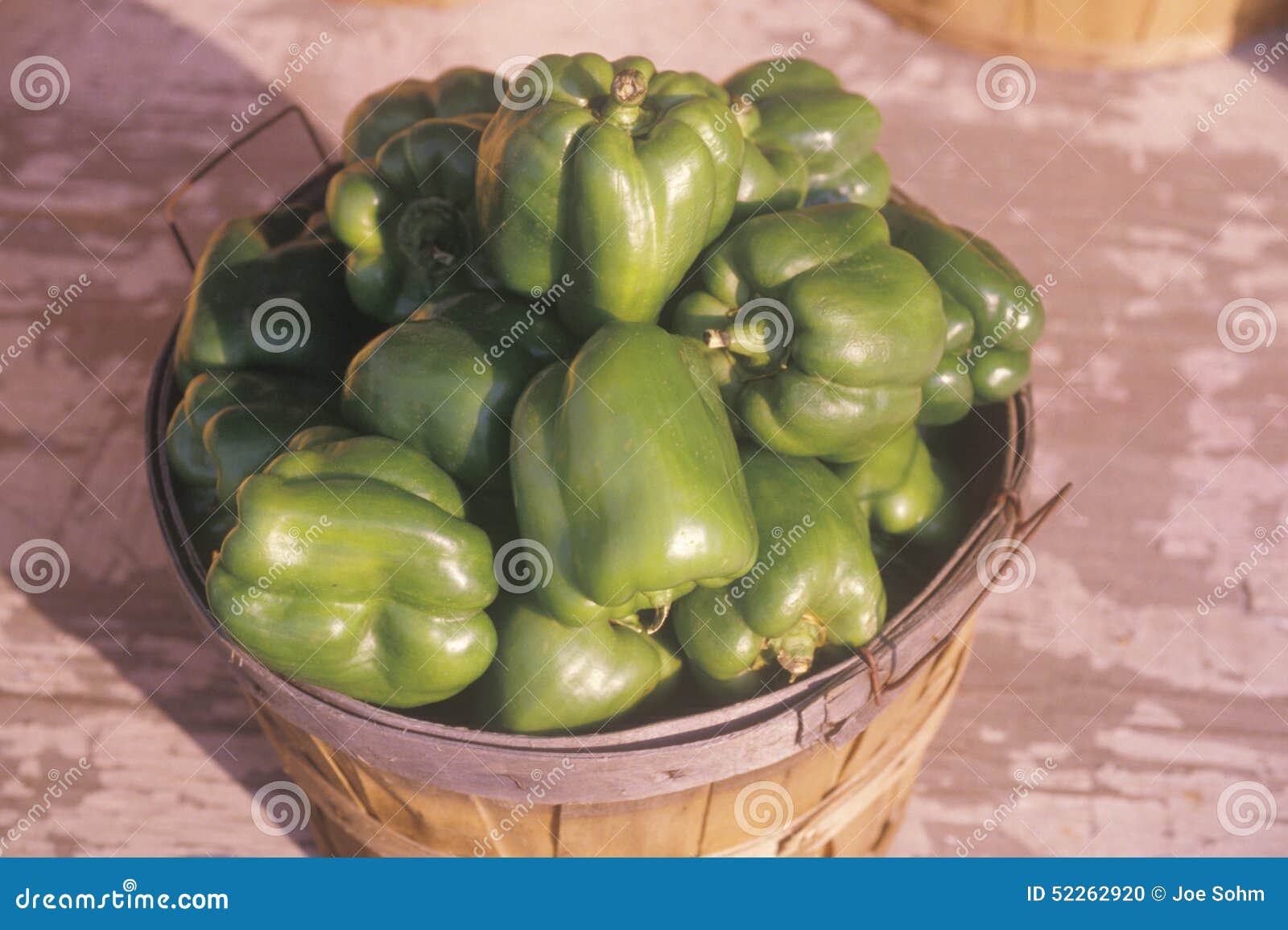 Close Up of Green Peppers in a Basket Stock Photo - Image of pigeon ...