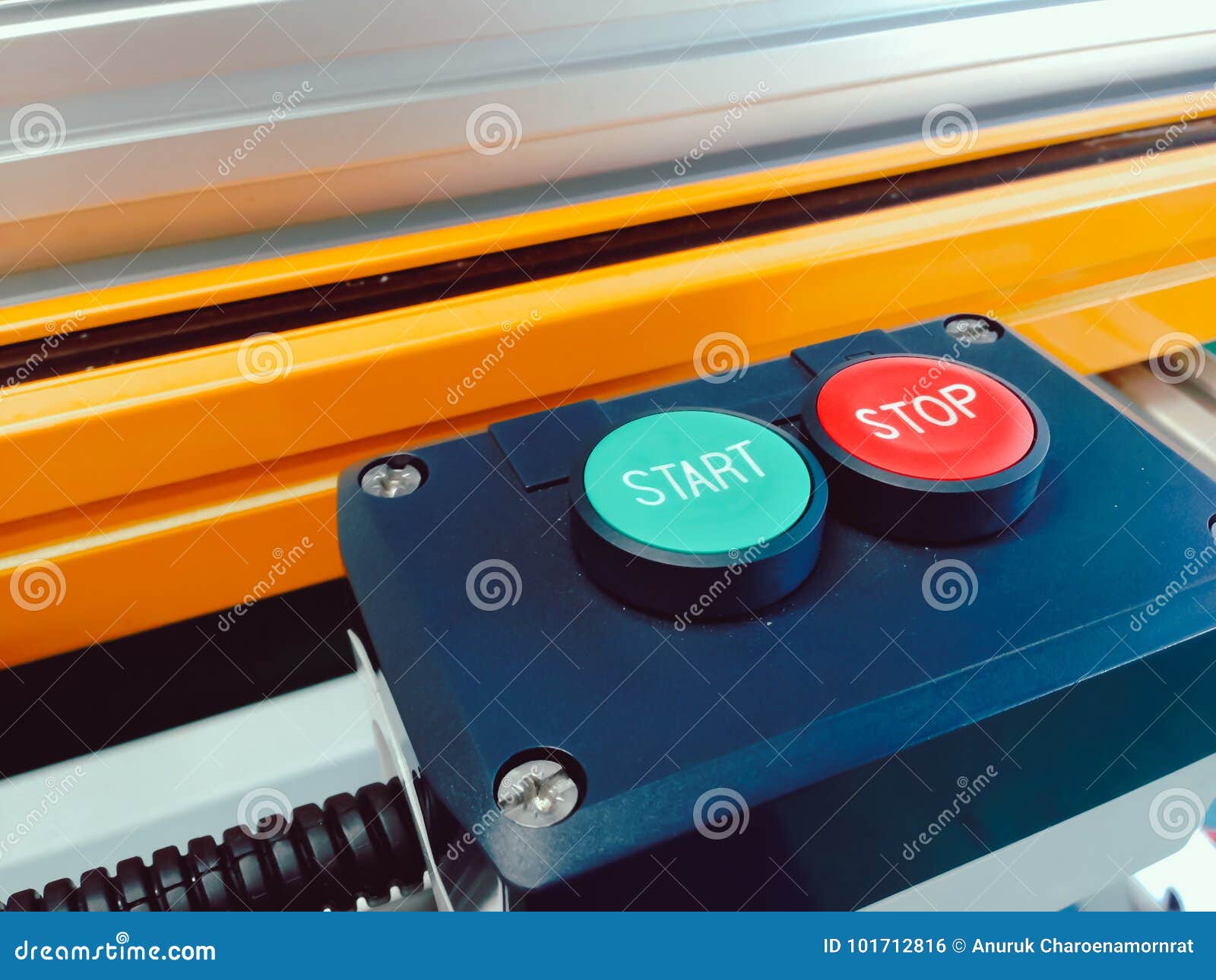 Close Up Green Start and Red Stop of Switch Button Set Design in Stock ...