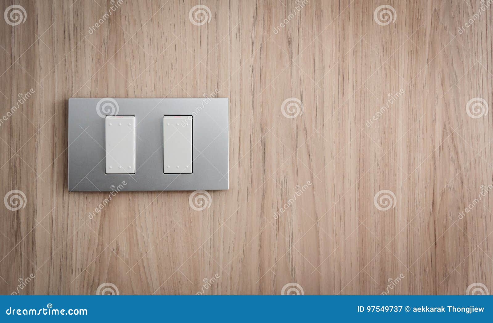 Close Up Grey Light Switch on Wooden Background. Stock Image - Image of ...