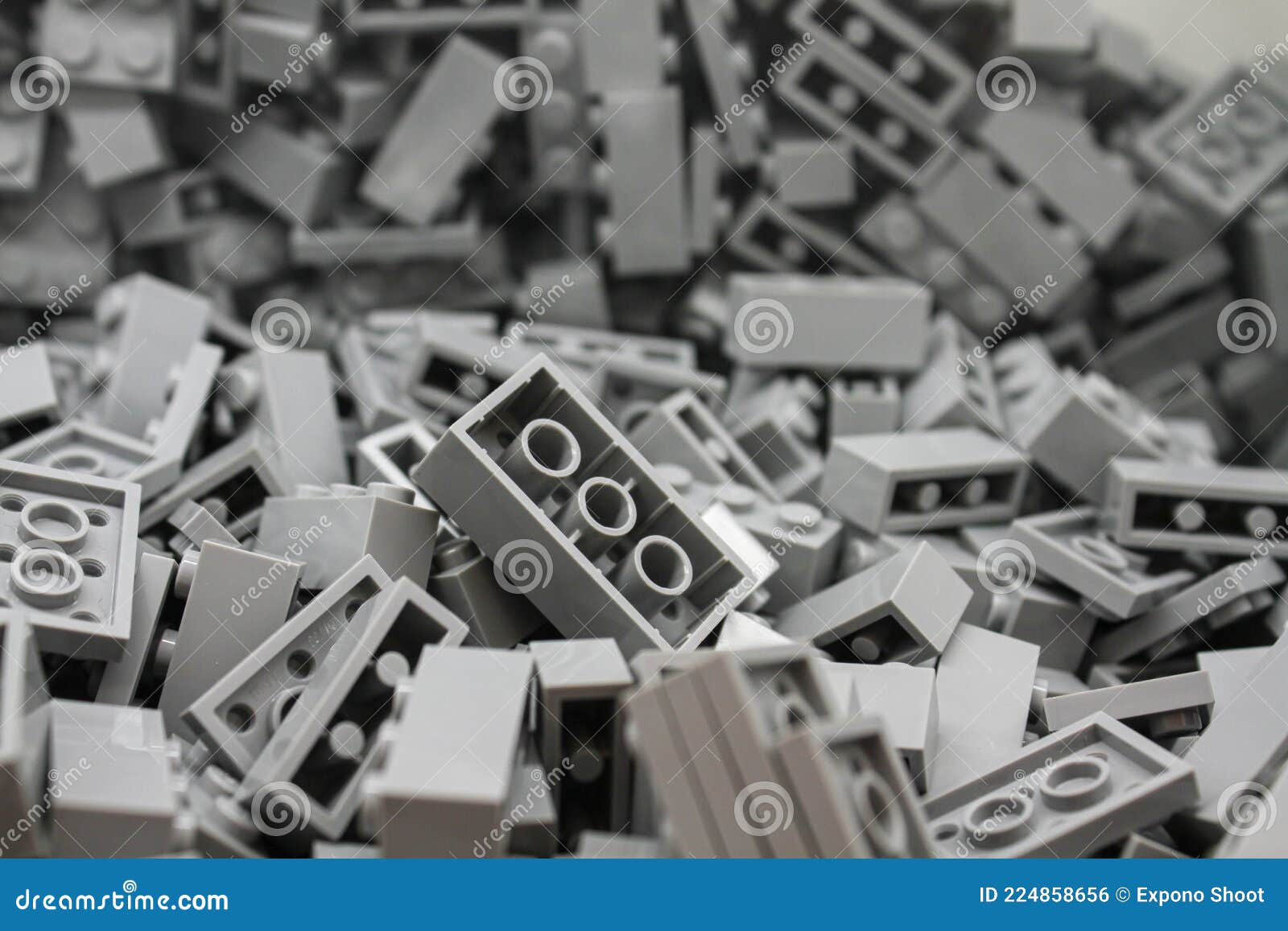 Close Up of Grey Plastic Lego Blocks Covered in Full Screen Stock Photo ...