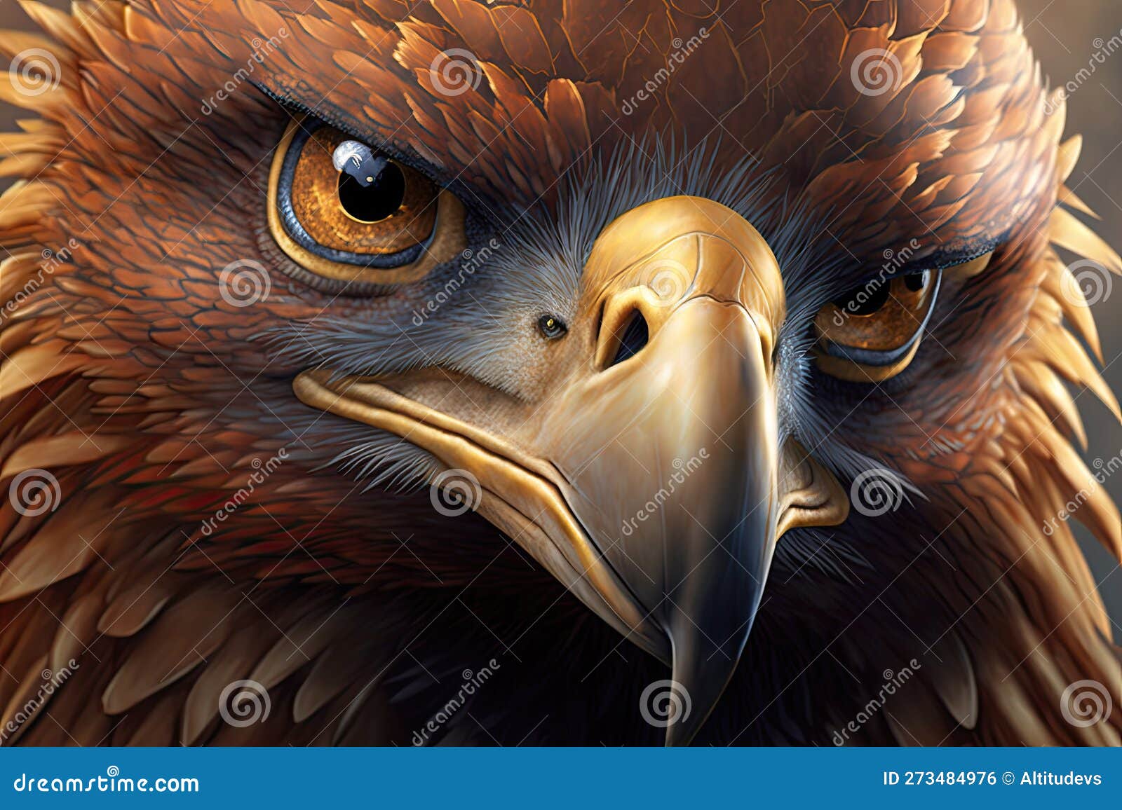 Close-up of Griffin S Majestic Face, with Piercing Eyes and Sharp Beak ...