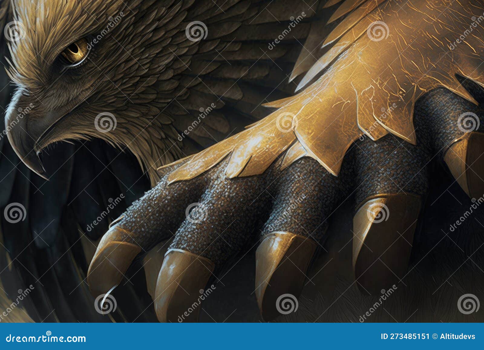 Close-up of Griffin& X27;s Sharp Talons and Claws Stock Illustration ...