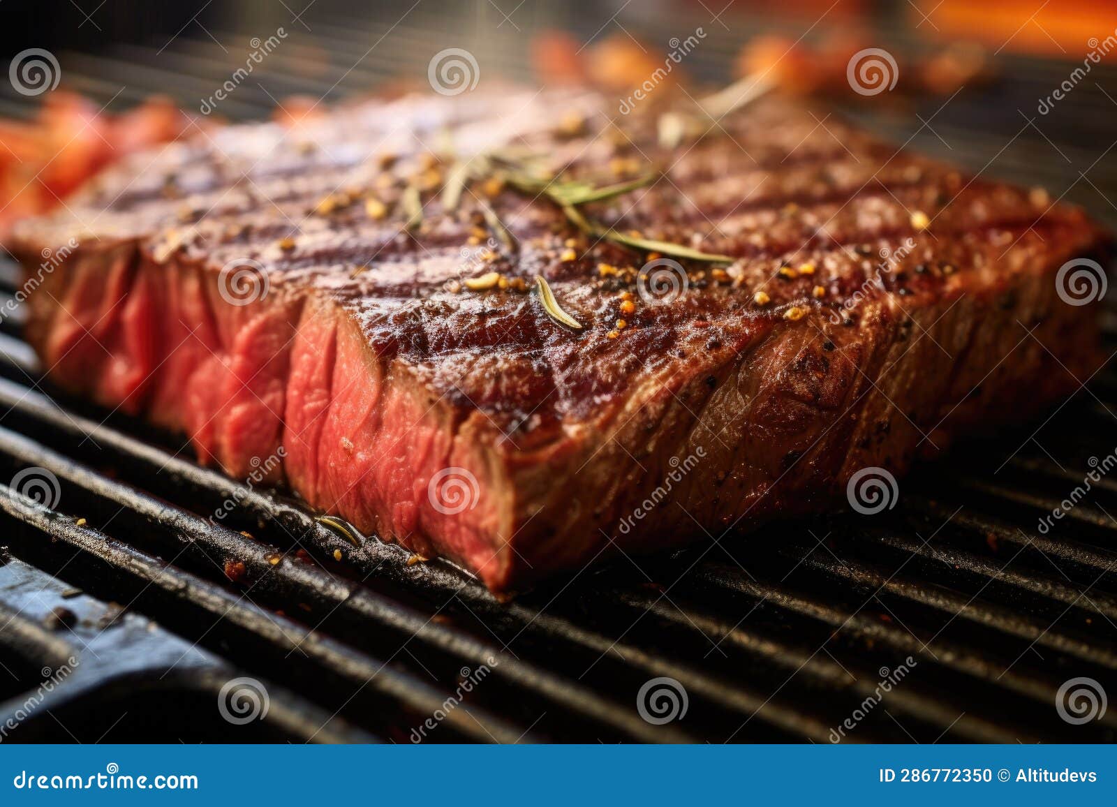 Close-up of Grill Marks on Perfectly Cooked Steak Stock Photo - Image ...