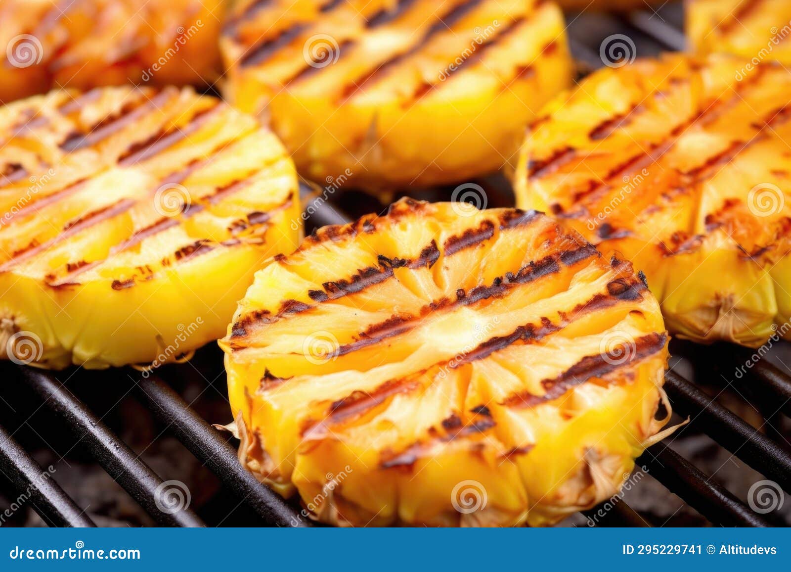 Close-up of Grill Marks on Pineapple Slice Stock Image - Image of ...