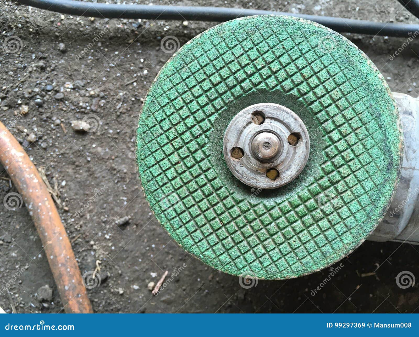 Grinding Machine on the Ground Stock Image - Image of round, turning ...