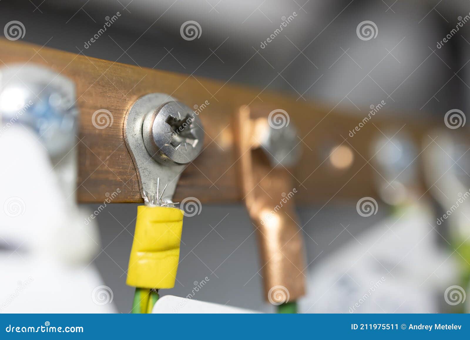 Close-up of Grounding Cables Bolted Stock Image - Image of copper ...