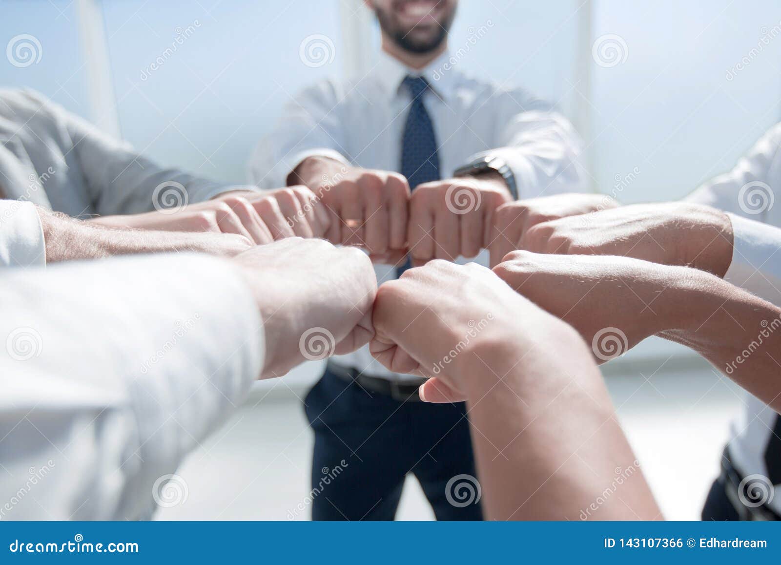 Close Up.a Group of Business People Showing Their Unity Stock Photo ...