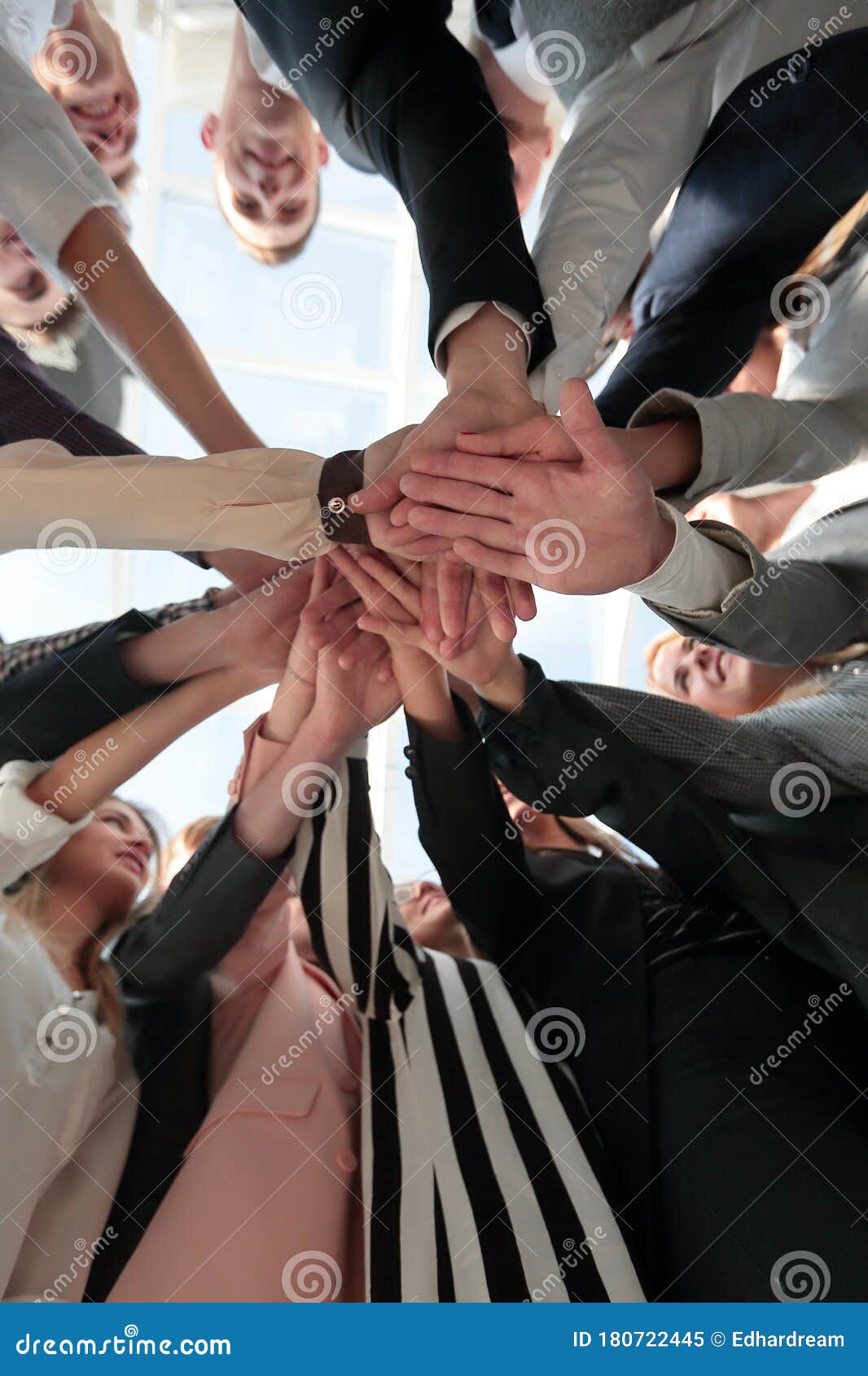 Group of Diverse Young People Folding Their Hands in a Circle Stock ...