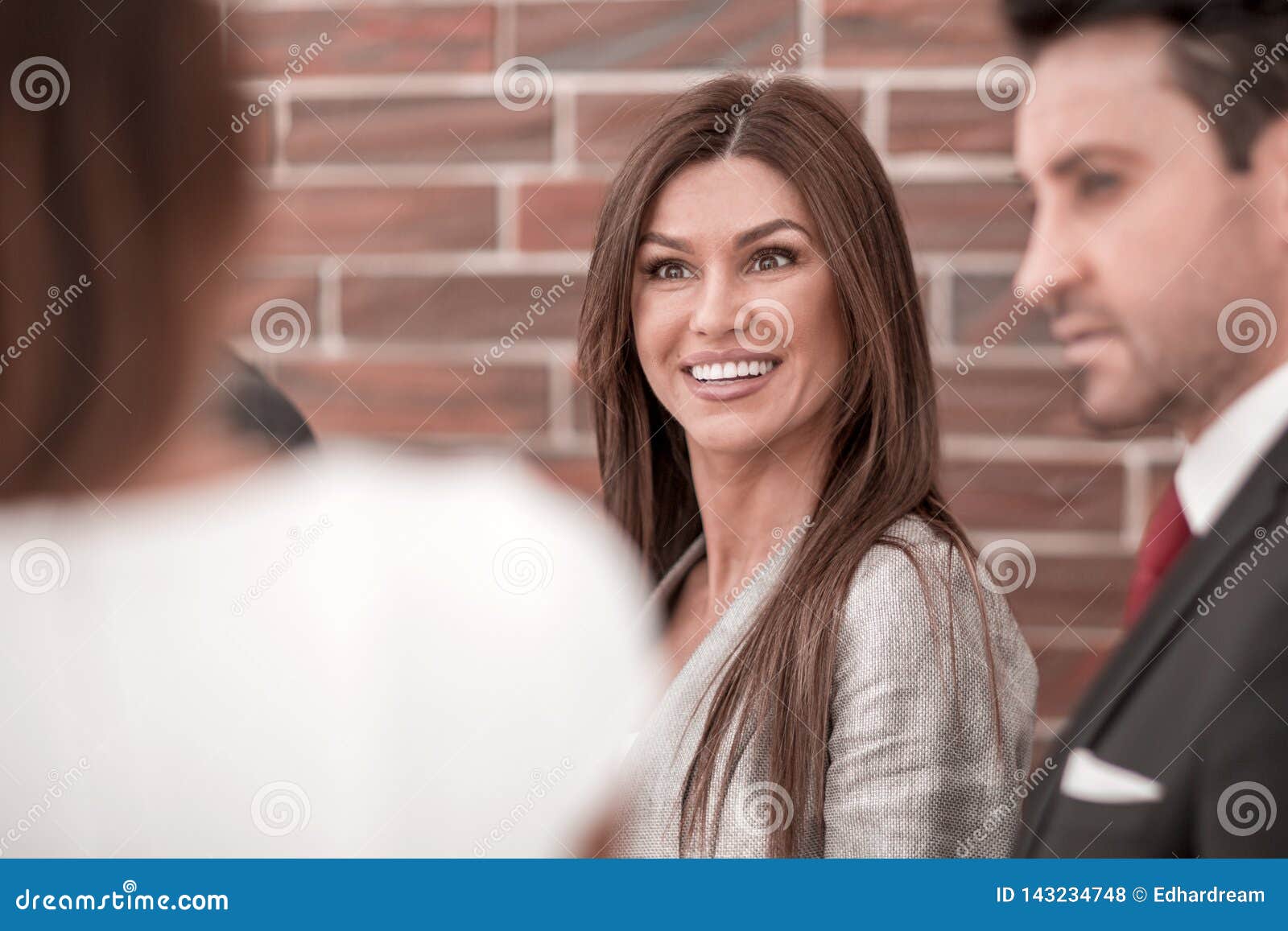 Close Up.a Group of Employees Standing Together Stock Photo - Image of ...