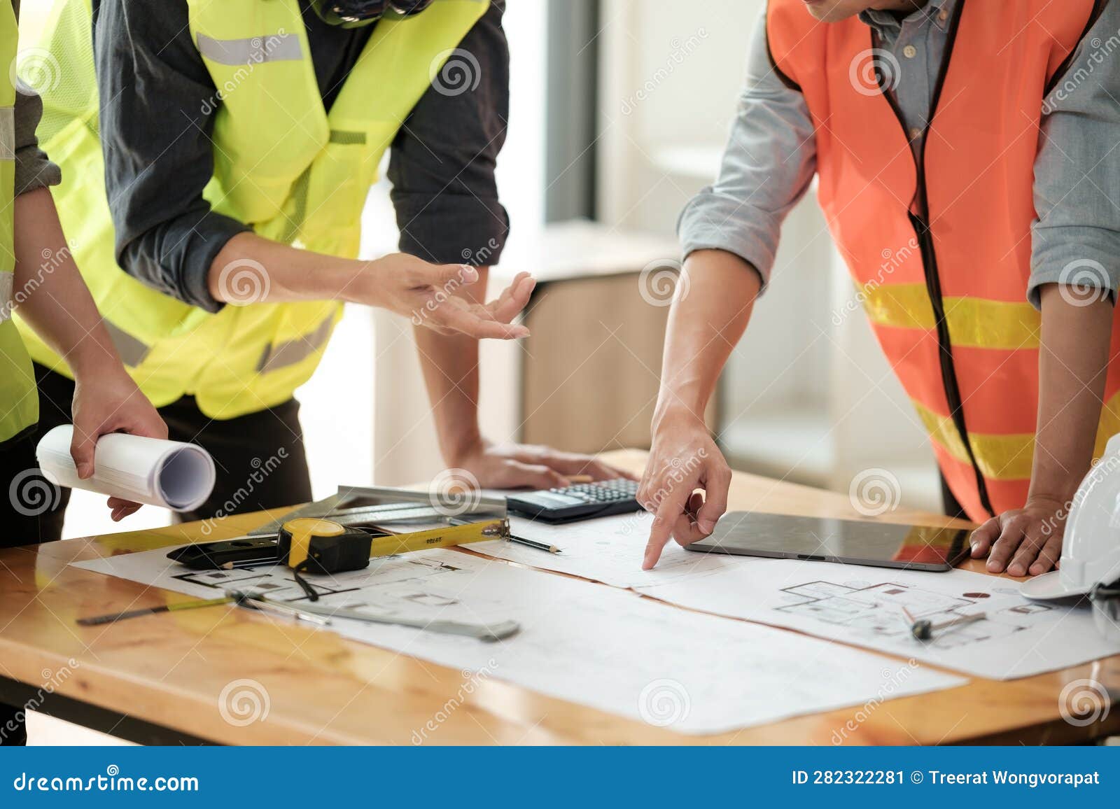 Close Up Group Engineers Discussion and Planning about Project ...