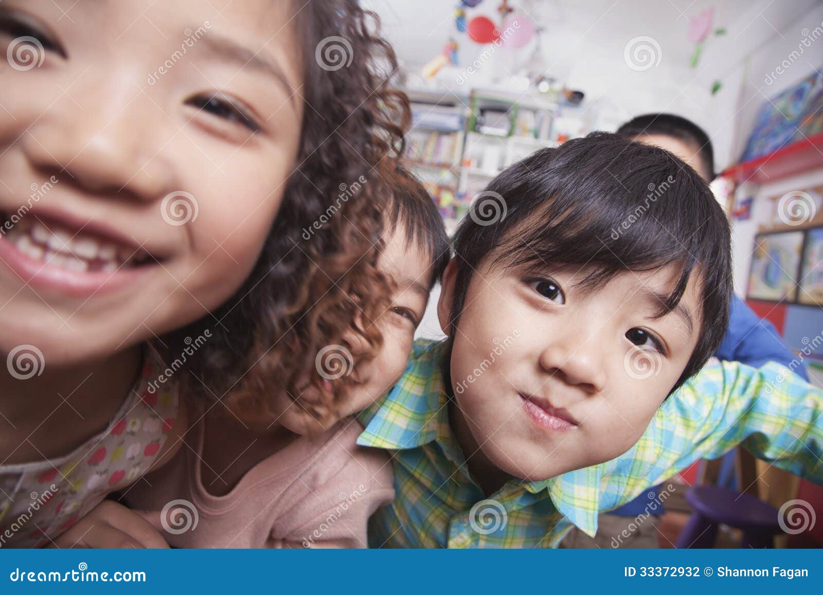 Close Up of a Group of Kids Stock Photo - Image of incidental, laughing ...