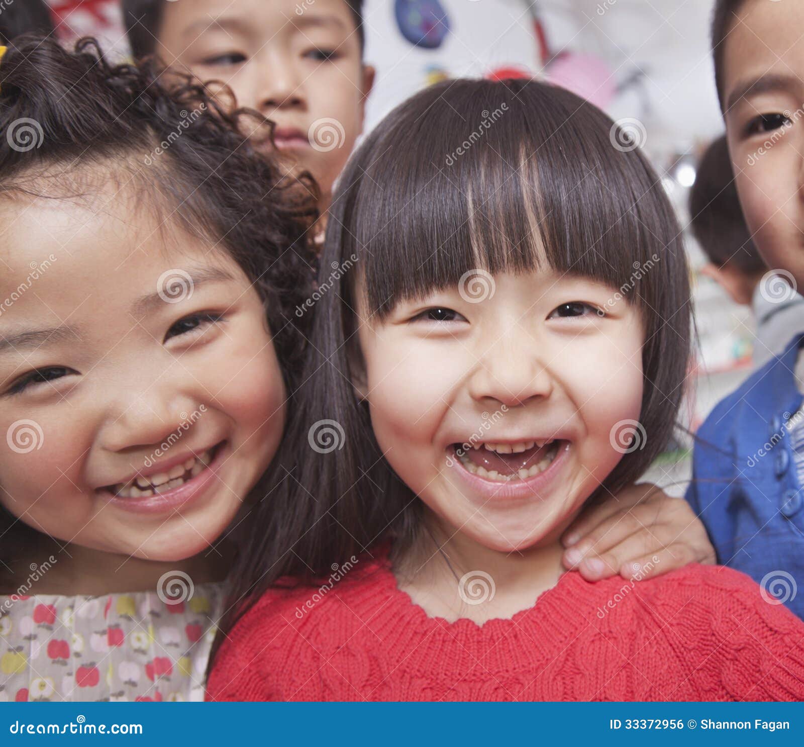 Close Up of a Group of Kids Stock Photo - Image of girls, imagination ...