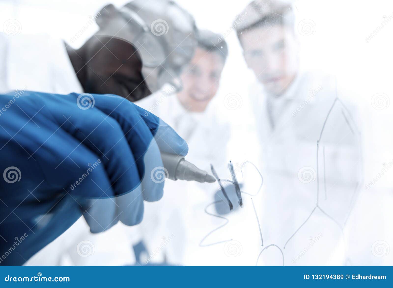 Close Up.a Group of Microbiologists Discussing the Results of Th Stock ...