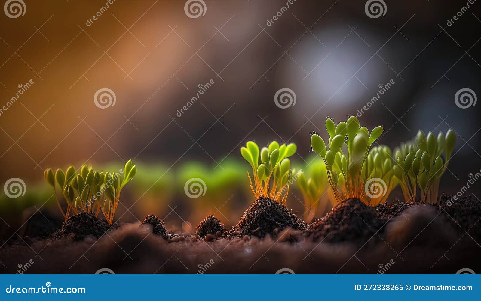A Close Up of a Group of Plants Growing Out of the Ground with Dirt on ...