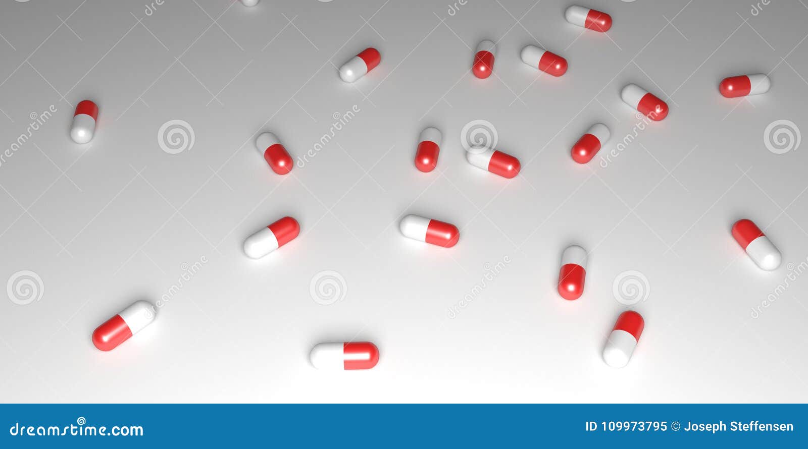 Scattered Pills Under a White Light Stock Illustration - Illustration ...