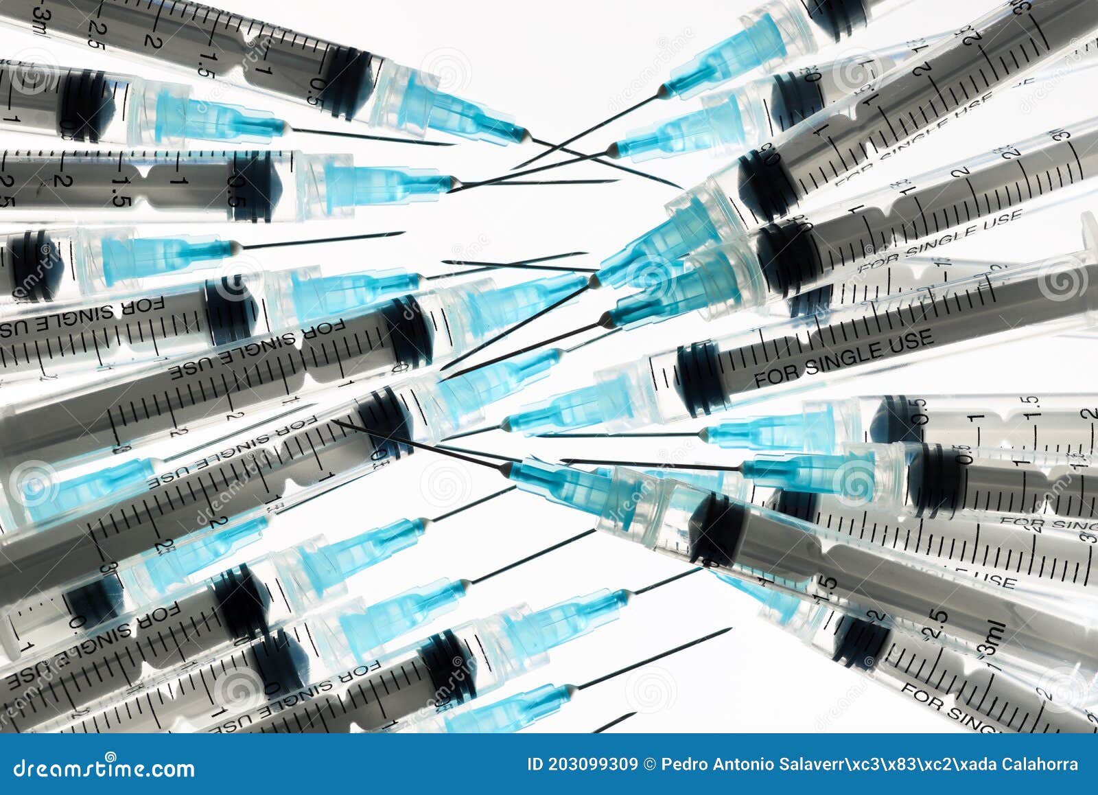 Syringes close-up view stock image. Image of disposable - 203099309
