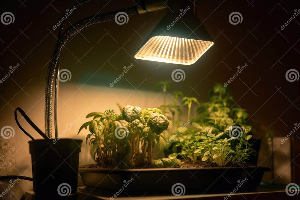 Close-up of a Grow Light in a Home-grow Setup Stock Illustration ...