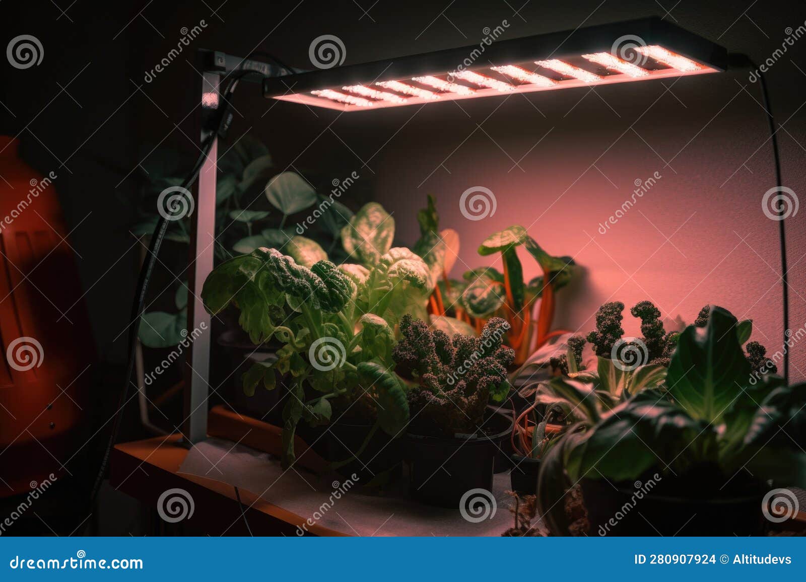 Close-up of a Grow Light in a Home-grow Setup Stock Illustration ...