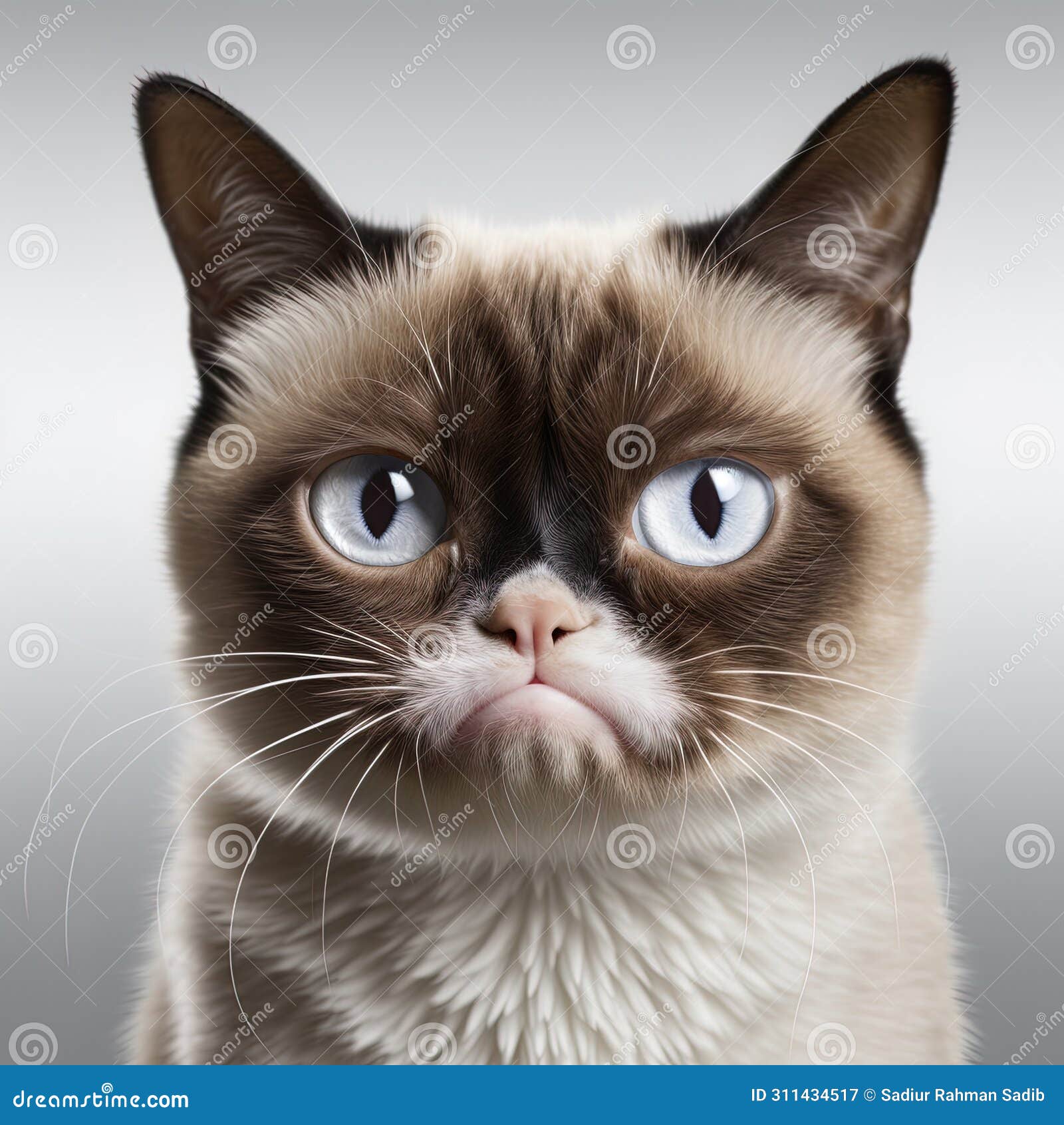 Close-up of Grumpy Cat Head. Stock Illustration - Illustration of funny ...
