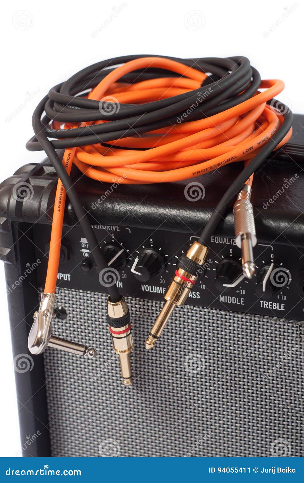 Close-up of Guitar Amplifier with Jack Cable Stock Image - Image of ...