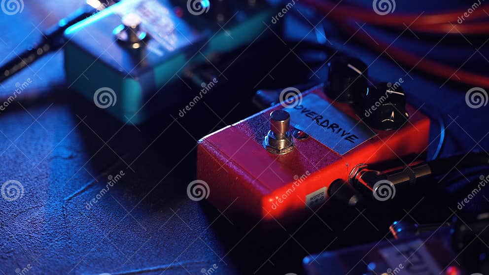Close Up of Guitar Pedals. Music Effect Loop Machine Stock Photo ...