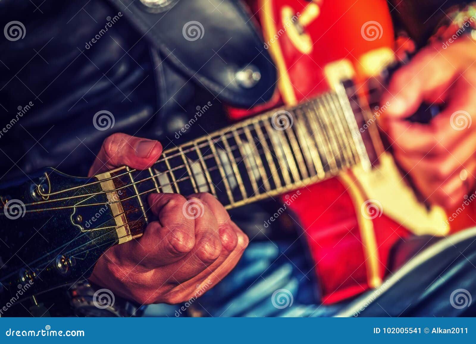 Guitar player hands stock image. Image of instrument - 102005541