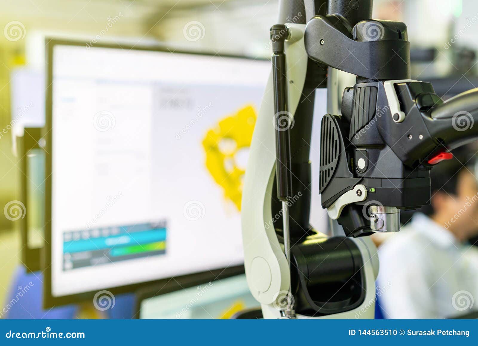 Close Up Gun Scan or Hand Held of High Technology and Modern Automatic ...