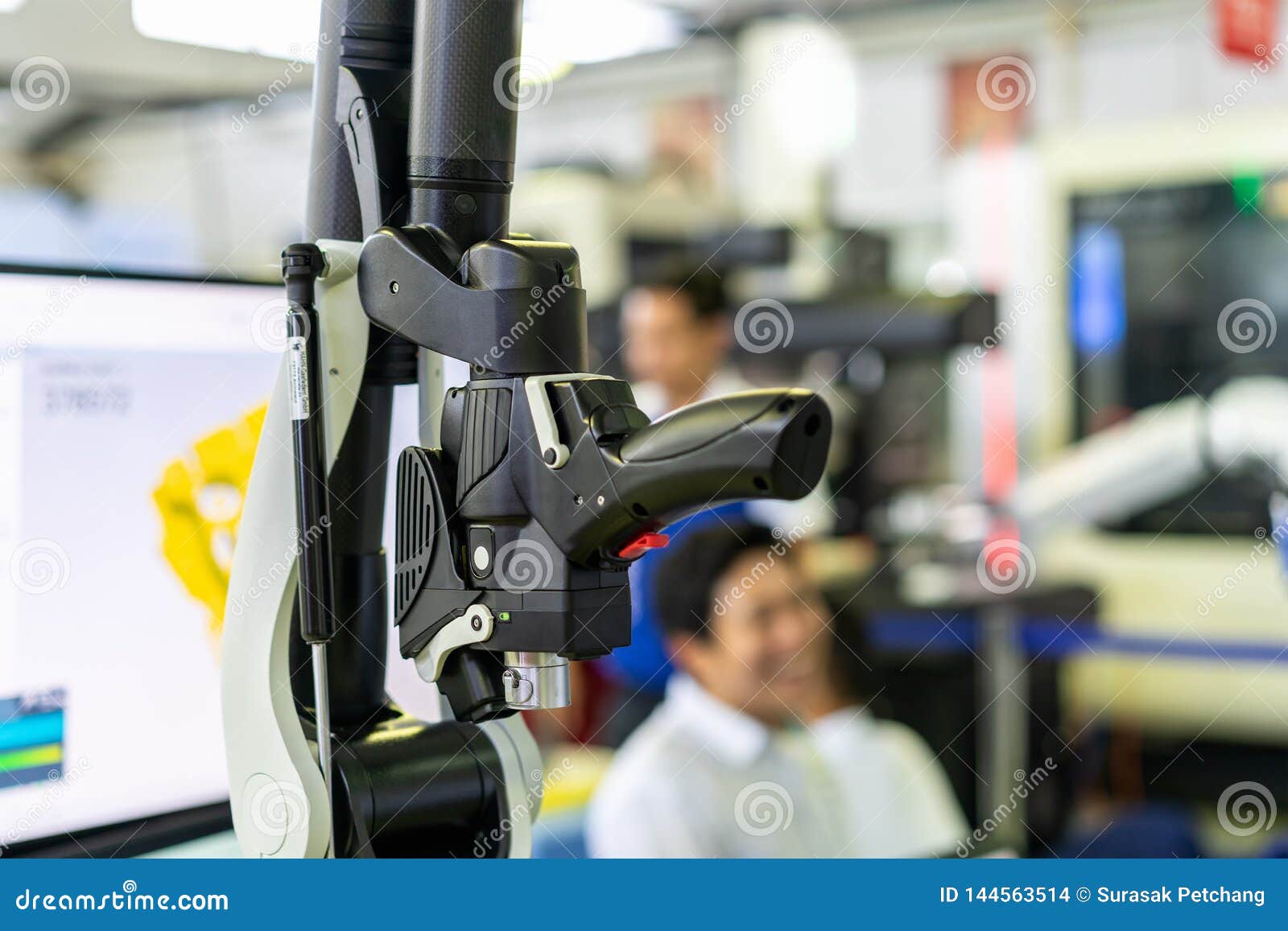 Close Up Gun Scan or Hand Held of High Technology and Modern Automatic ...