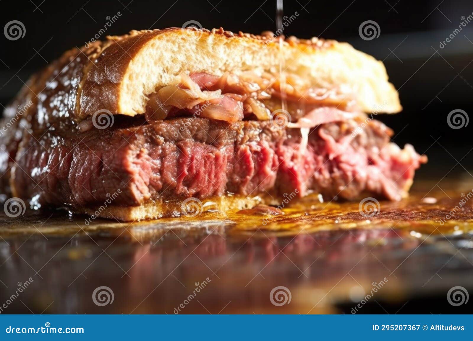 Close-up of a Half-cooked Burger Being Flipped Stock Image - Image of ...