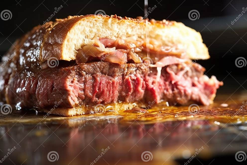 Close-up of a Half-cooked Burger Being Flipped Stock Image - Image of ...