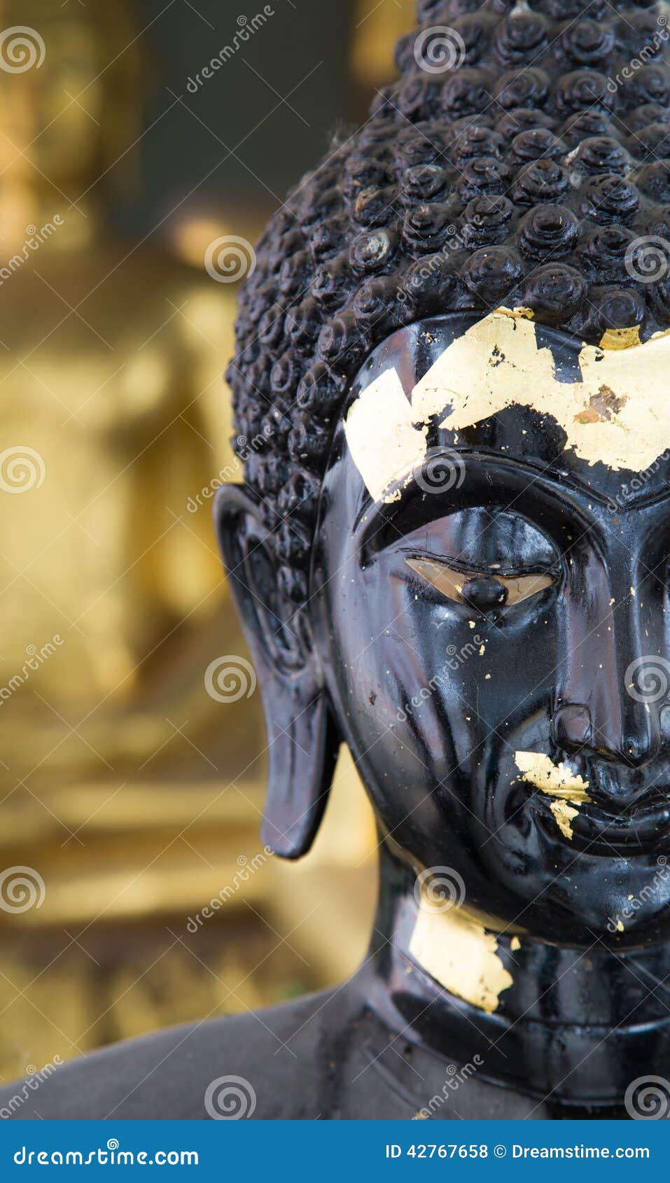 Close Up Half Face of a Black Buddha Stock Photo - Image of buddhism ...