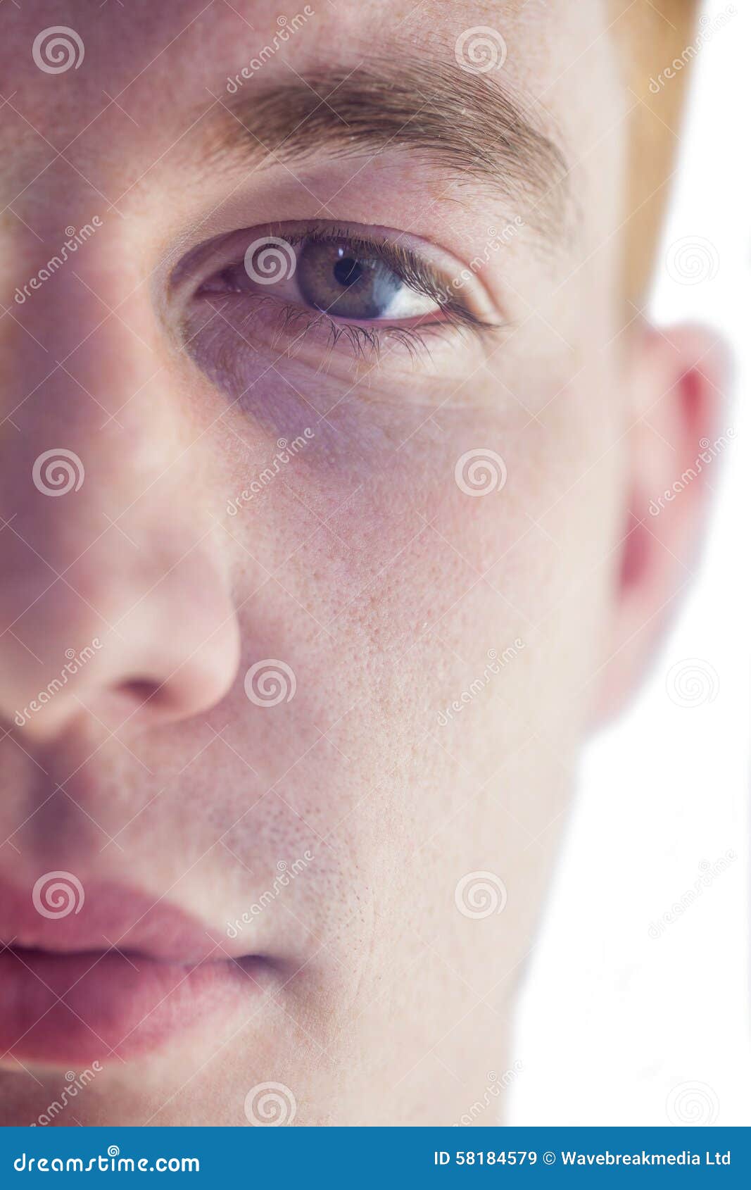 Close up of half face stock image. Image of skin, person - 58184579