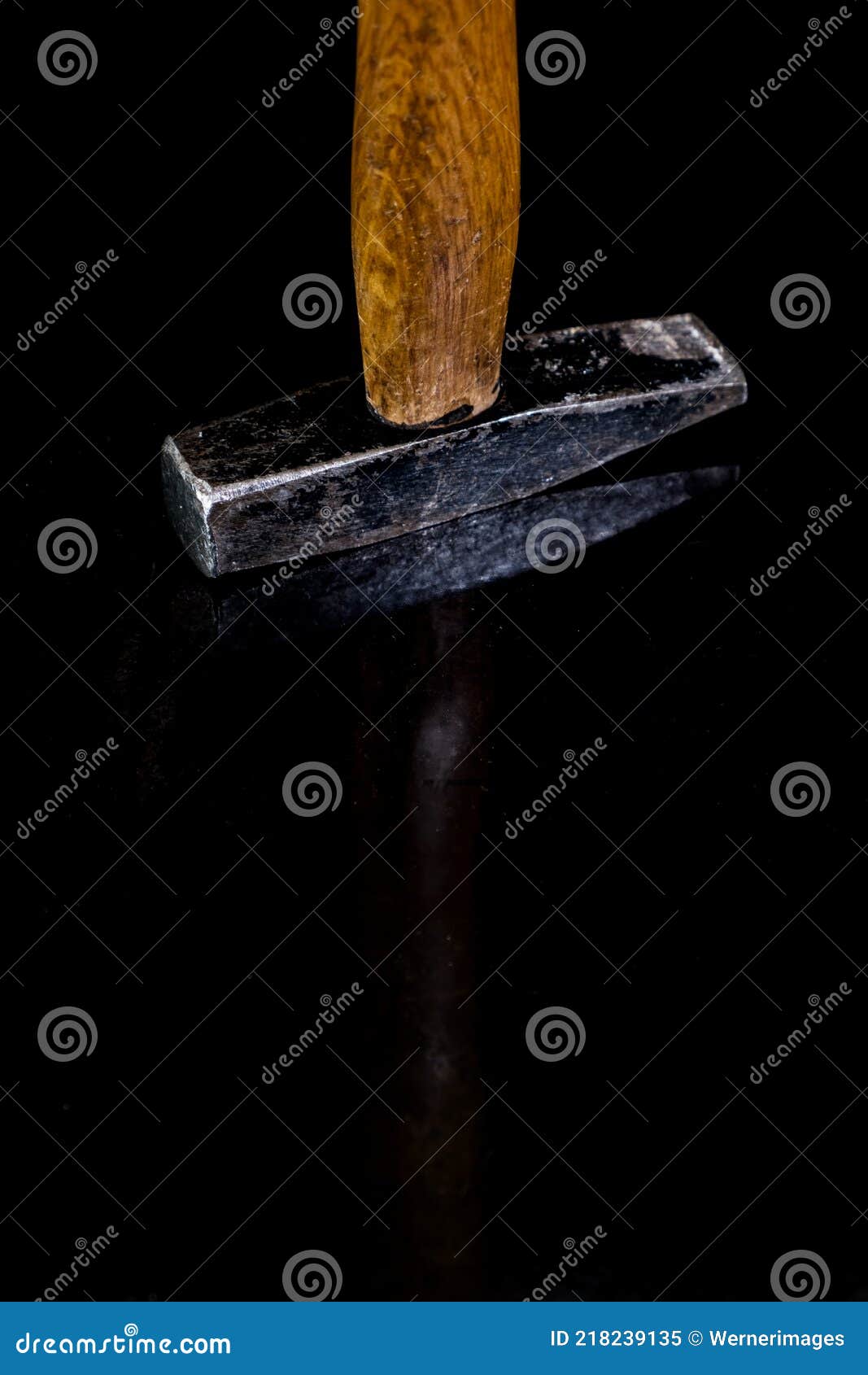 Close-up of Hammer on a Black Shiny Table Stock Image - Image of ...