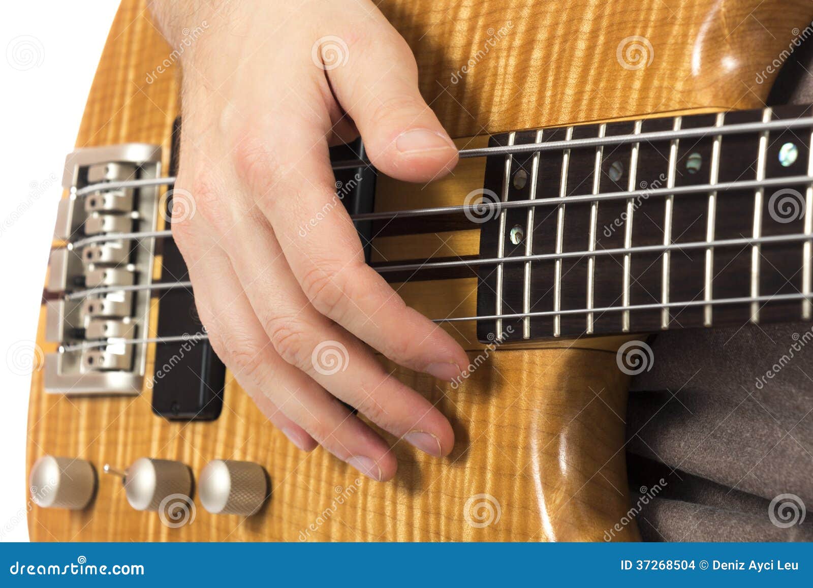 Close-up of a Hand on a Bass Guitar Stock Photo - Image of bass ...