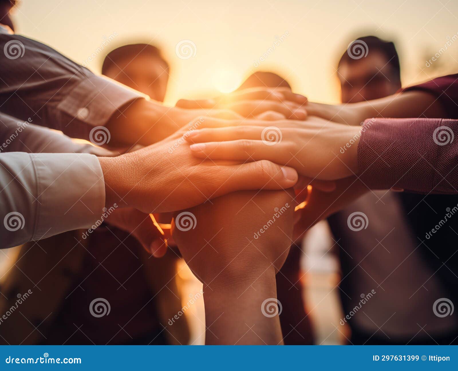 Close Up Hand of Business People Putting Hands Together, Support and ...