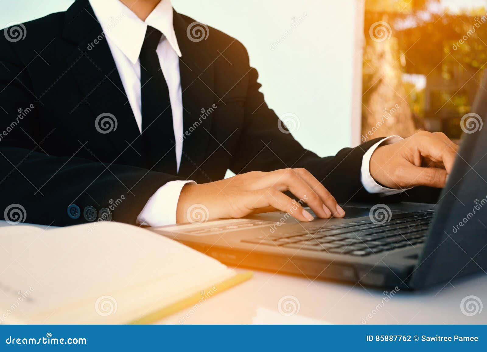 Close Up of Hand Businesswomen Using Computer Stock Photo - Image of ...