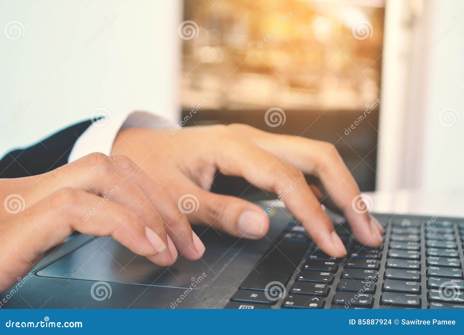 Close Up of Hand Businesswomen Using Computer Stock Photo - Image of ...