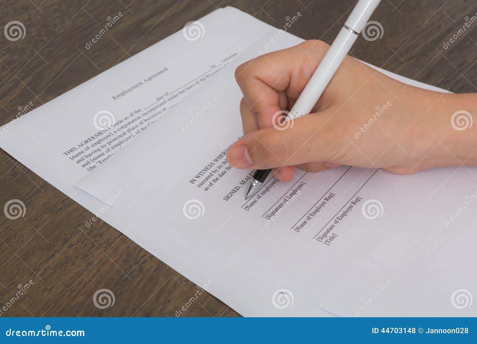 Close Up of Hand Completing an Employment Stock Photo - Image of ...