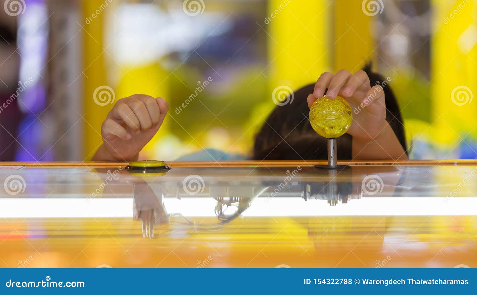 Close Up Hand Control Joystick of Arcade Stock Photo - Image of compute ...