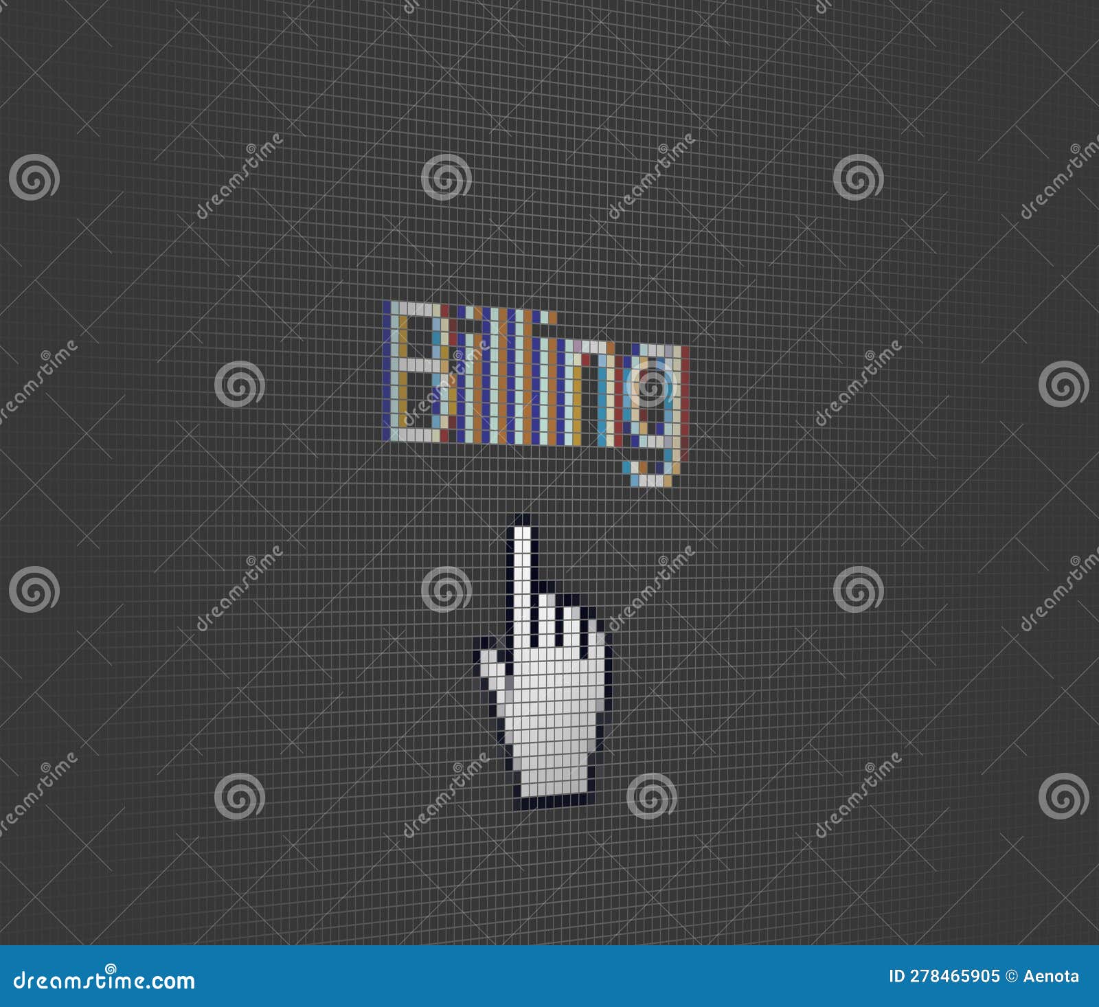 Close Up Hand Cursor and Web Site Account Billing Stock Vector ...