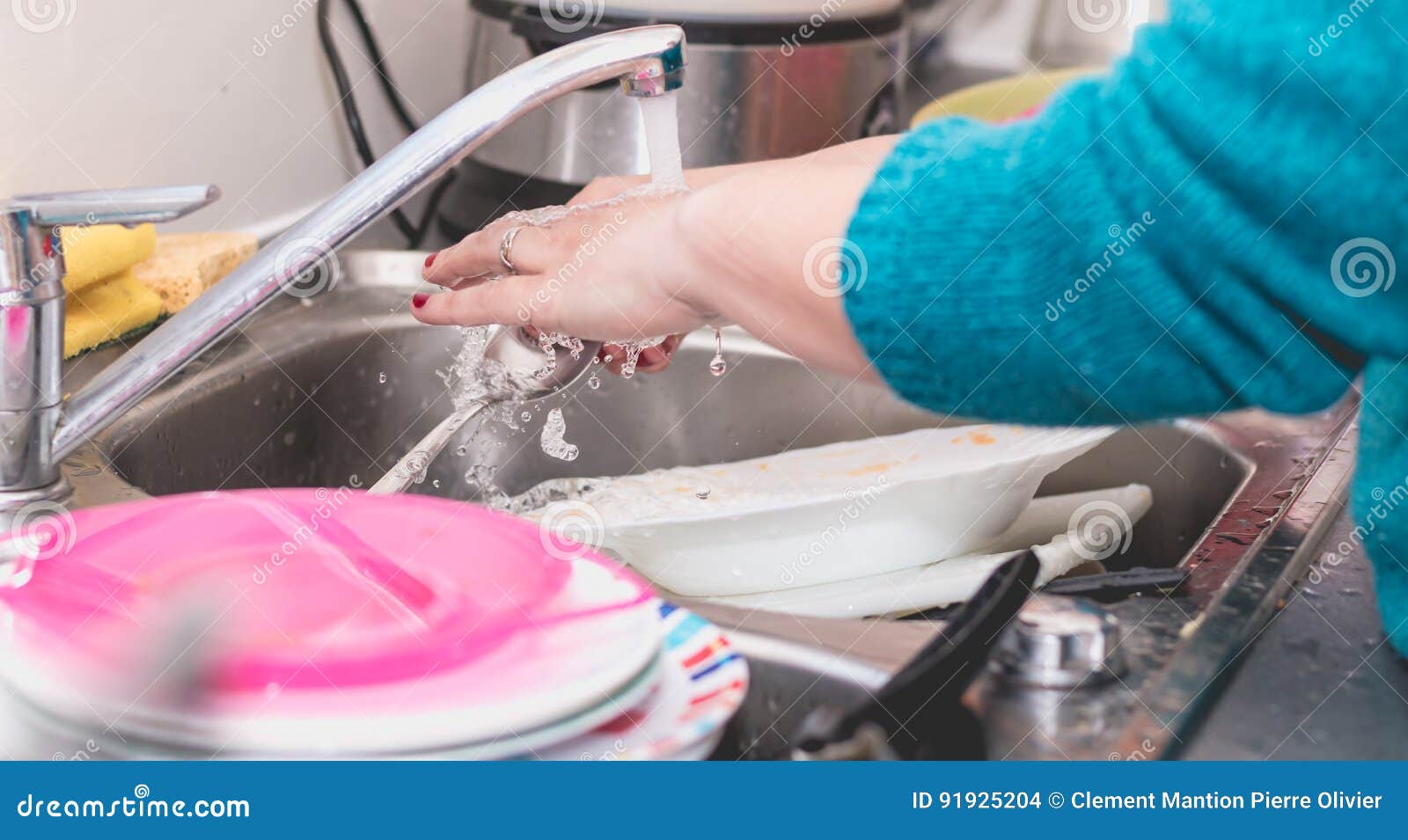 Close Up of the Hand Doing Dishes Stock Photo - Image of equipment ...