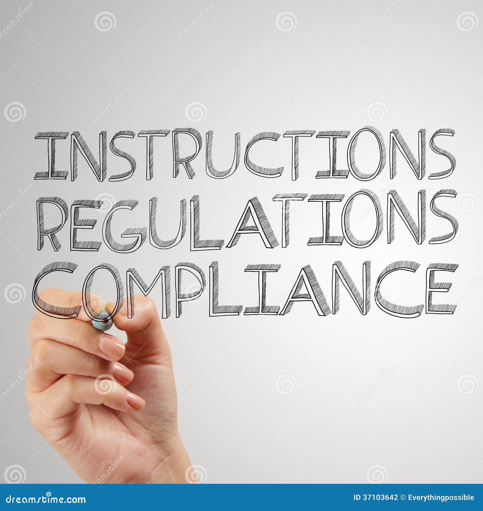 Close Up of Hand Drawing Compliance Management Stock Photo - Image of ...