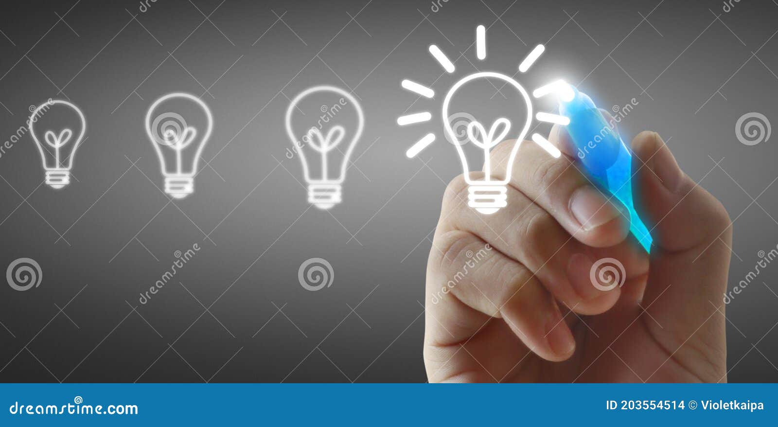 Close Up Hand Drawing Light Bulb Stock Photo - Image of electricity ...