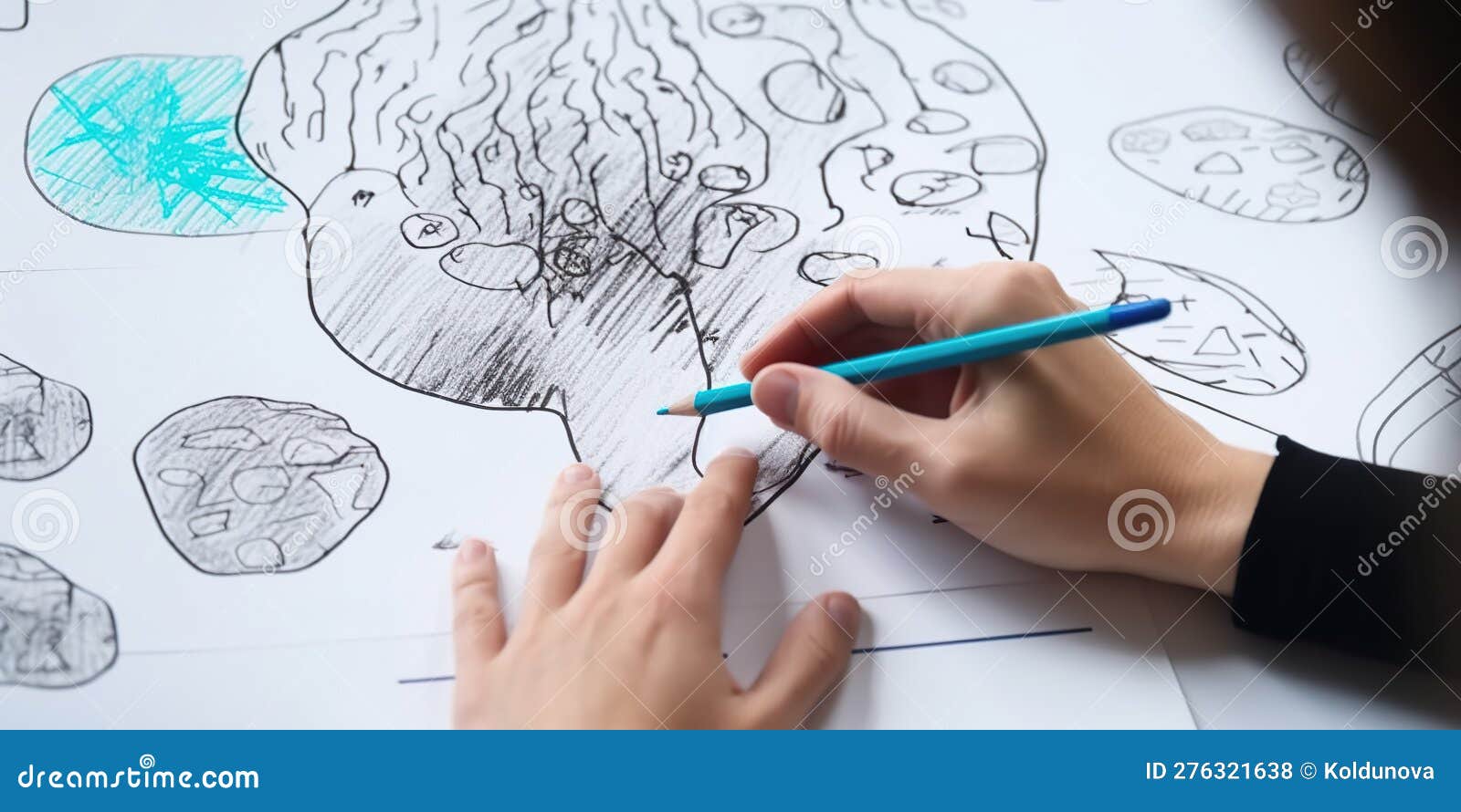 A Close-up of a Hand Drawing a Mind Map, Set Against a Creative ...